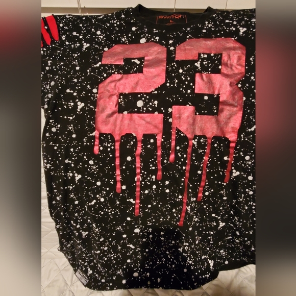 Switch | Shirts | Switch Mens Remarkable 23 Jordan Black Red Dripping ...